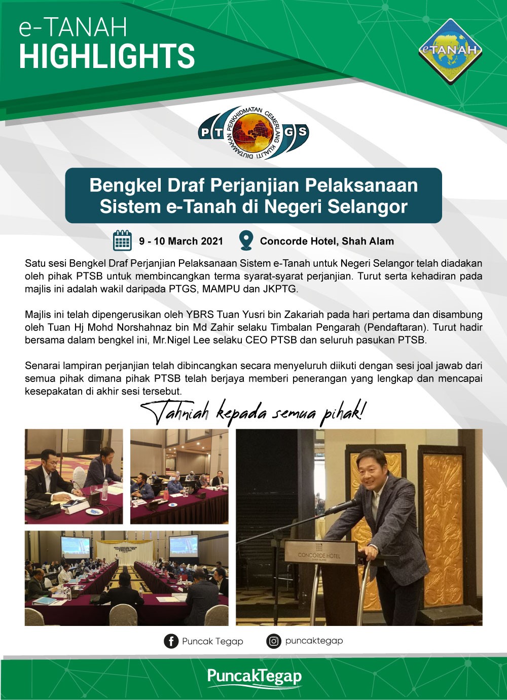 Bengkel Draf Perjanjian Pelaksanaan Sistem e-Tanah di Negeri Selangor ... Bengkel Draf Perjanjian Pelaksanaan Sistem e-Tanah di Negeri Selangor ...